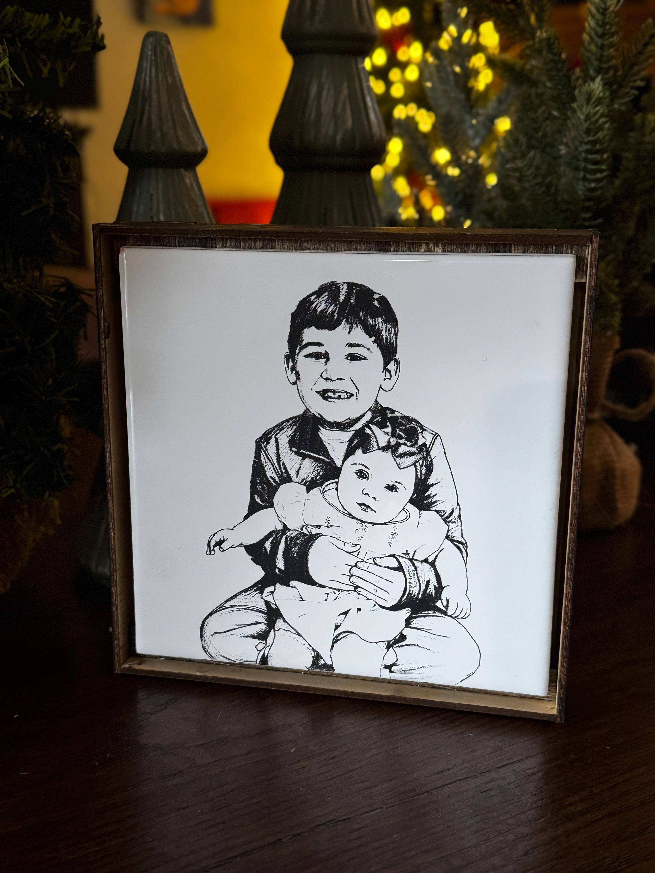 Framed Laser Engraved Portrait Tiles - Etsy