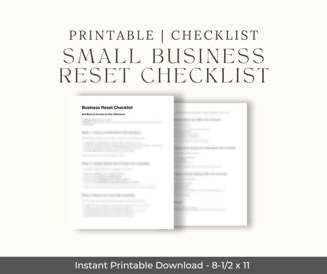 The Small Business Reset Checklist – Clear the Chaos, Refocus, and Move ...