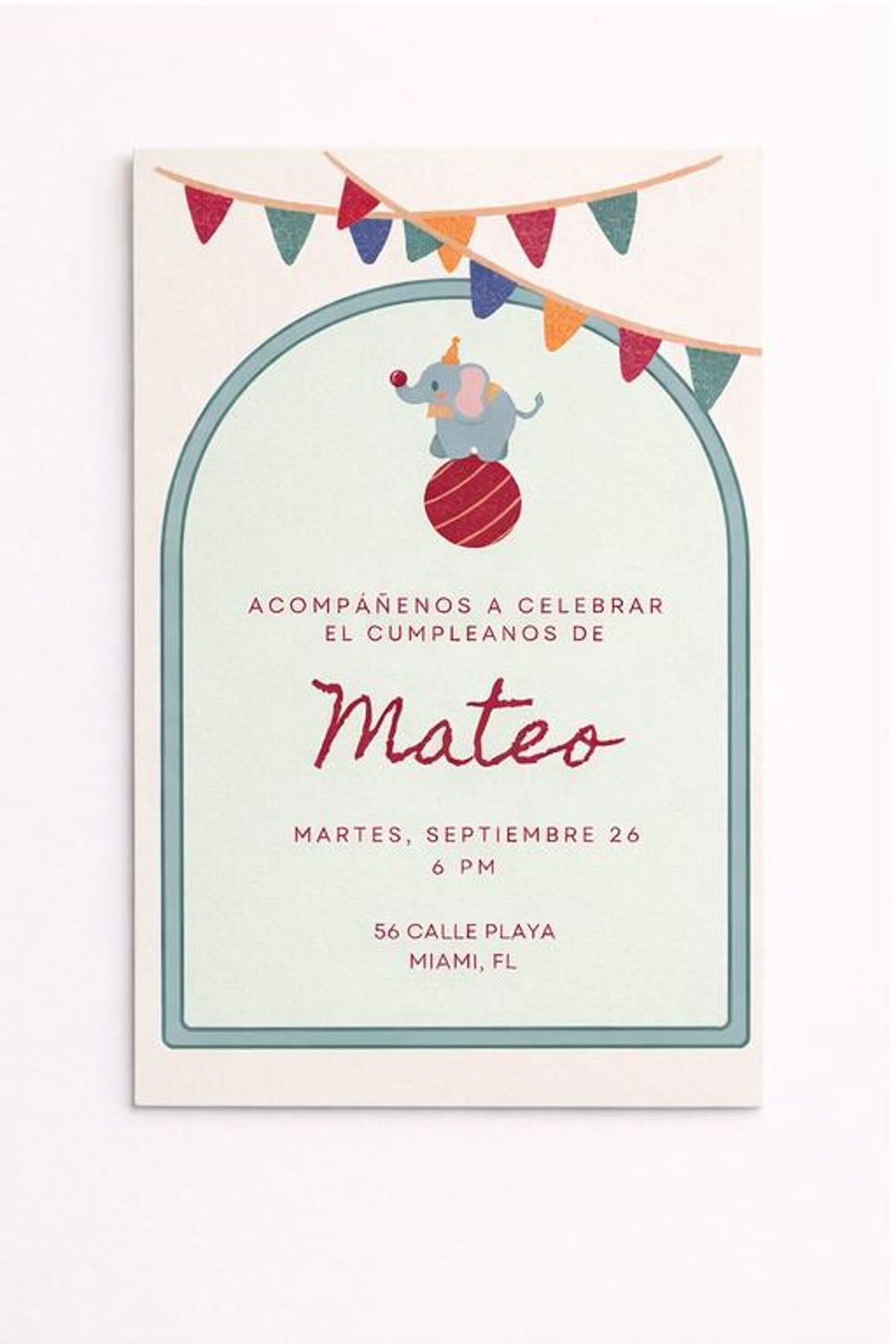 Invitación De Cumpleaños De Circo Para Niño Editable En Español | Kids ...