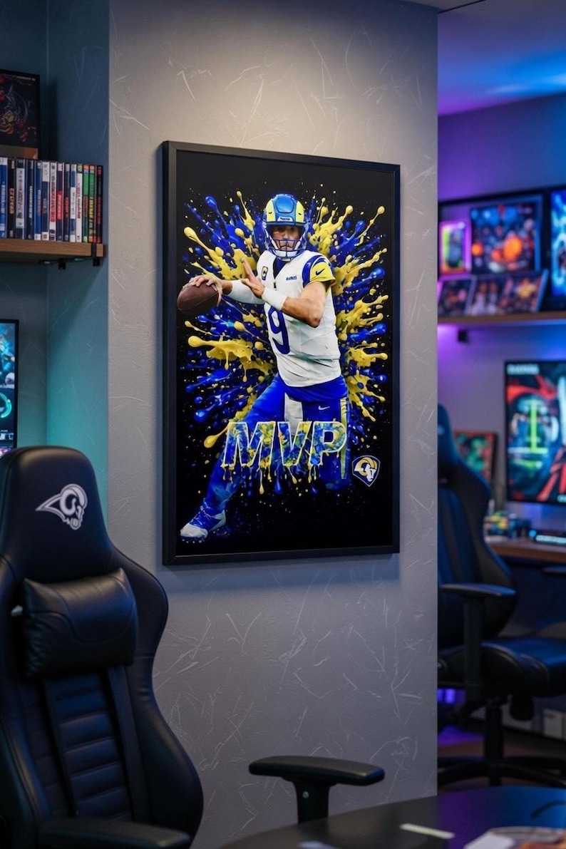 Matthew Stafford MVP Wall Art | LA Rams Quarterback Print | Football ...