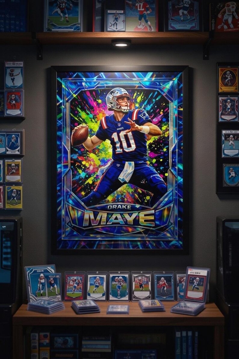 Drake Maye Wall Art Print | Football Art | Sports Poster | Instant ...