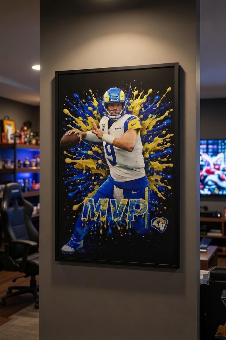Matthew Stafford MVP Wall Art | LA Rams Quarterback Print | Football ...