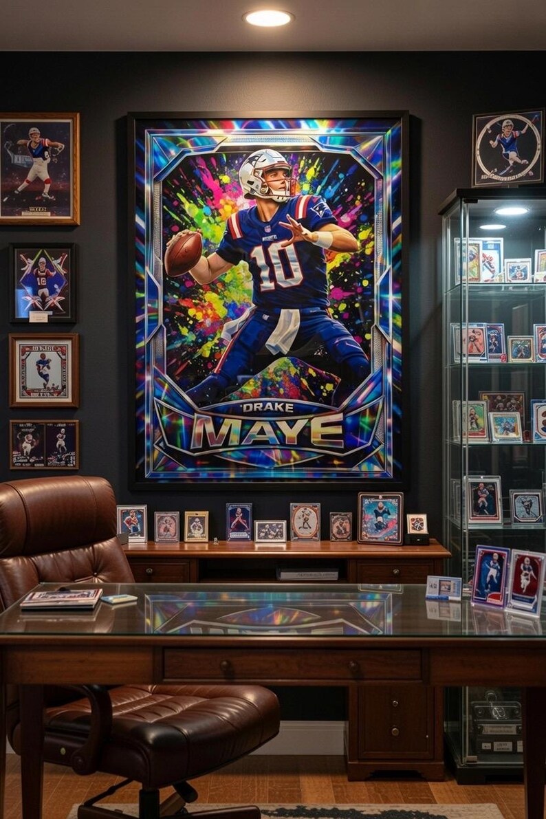 Drake Maye Wall Art Print | Football Art | Sports Poster | Instant ...