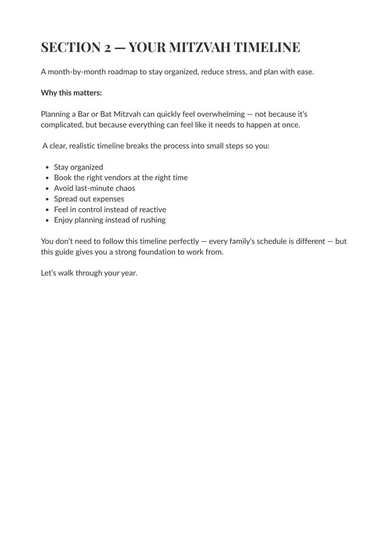 Bar and Bat Mitzvah Planning Workbook Printable Party Planning Guide ...