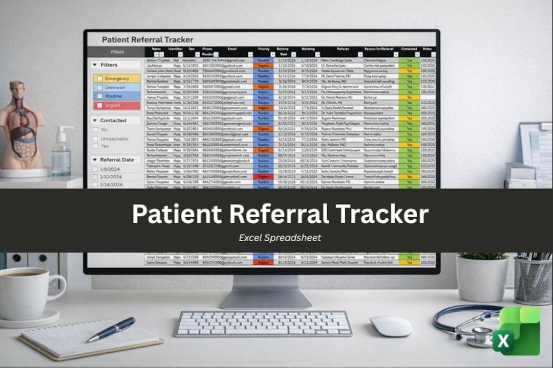 Patient Referral Tracker | Excel Spreadsheet - Etsy