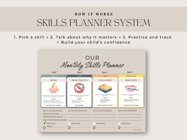 Printable Life Skills Planner for Kids | Weekly Tracker & Monthly ...