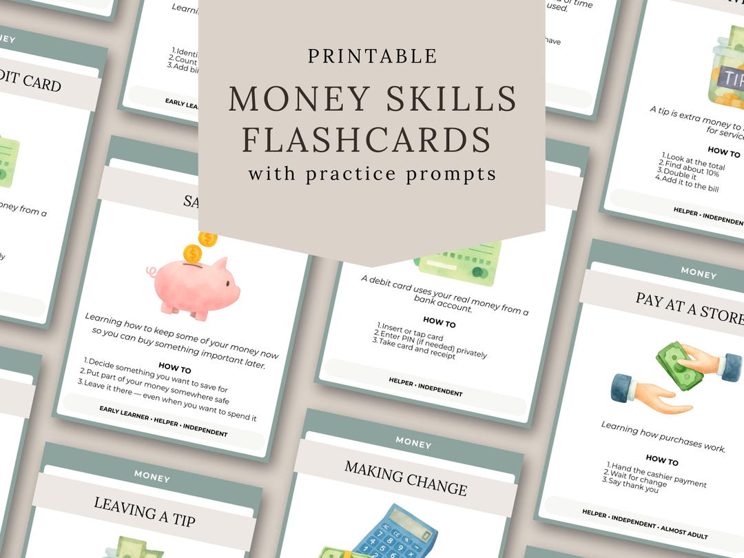 Kids Money Skills Flashcards | Financial Literacy Learning (PDF Format ...