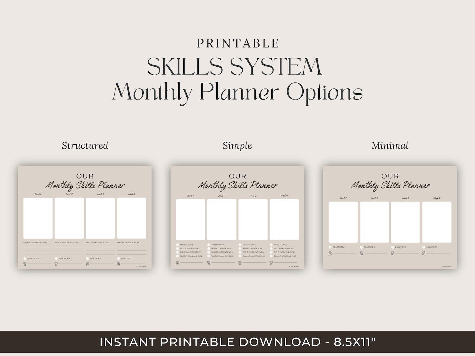 Printable Life Skills Planner for Kids | Weekly Tracker & Monthly ...
