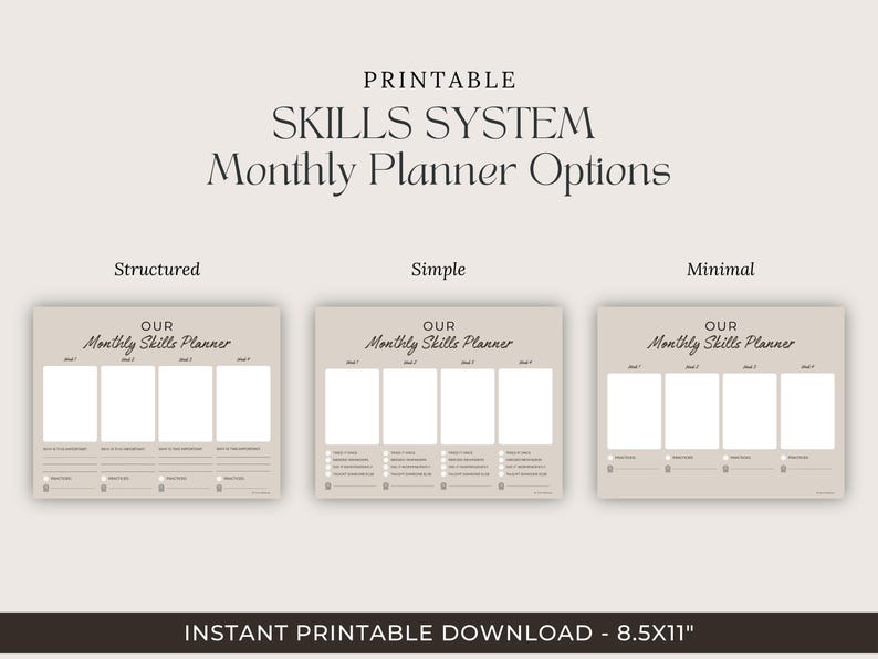 Printable Life Skills Planner for Kids | Weekly Tracker & Monthly ...