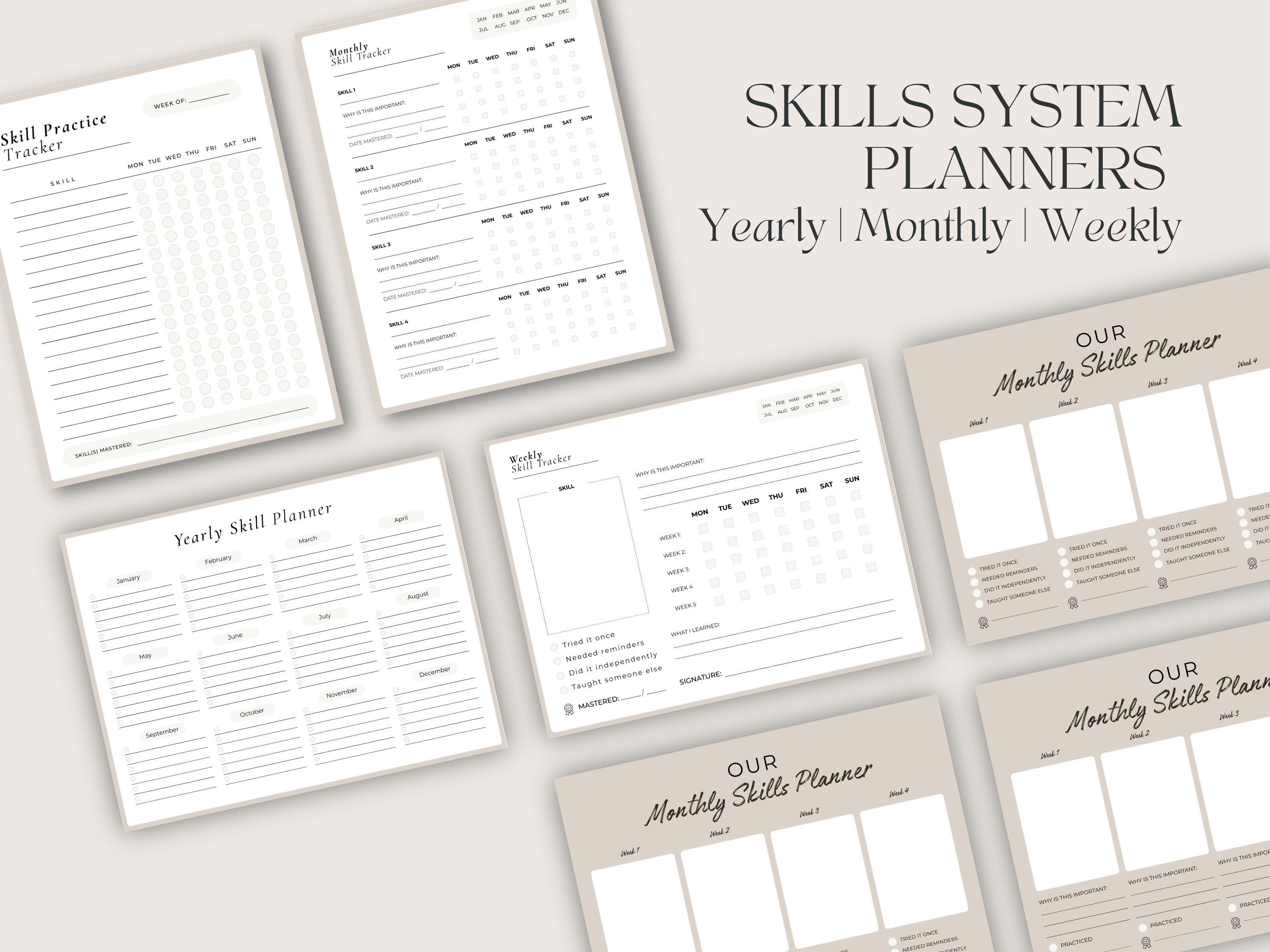 Printable Life Skills Planner for Kids | Weekly Tracker & Monthly ...