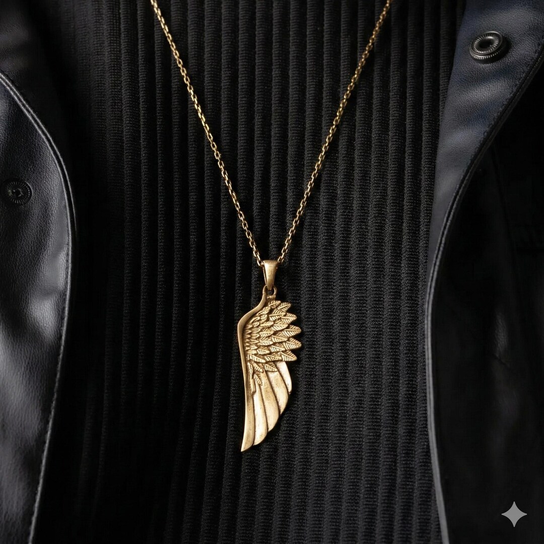 Custom Engraved Angel Wing Pendant Necklace, Handmade 925 Sterling ...