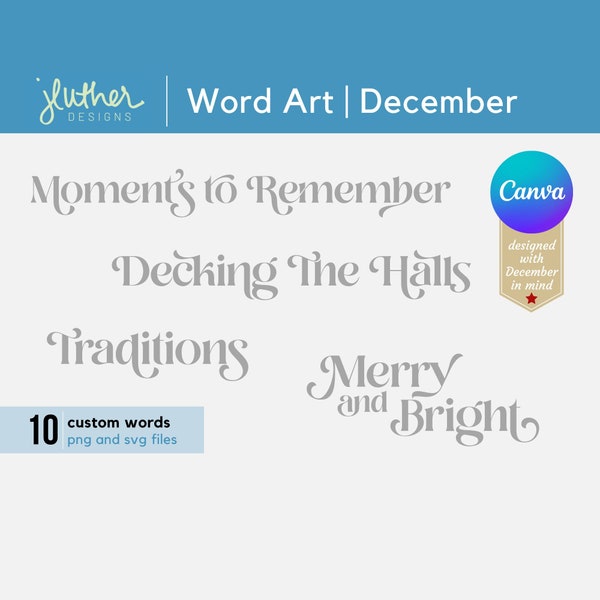 December Word Art - Etsy