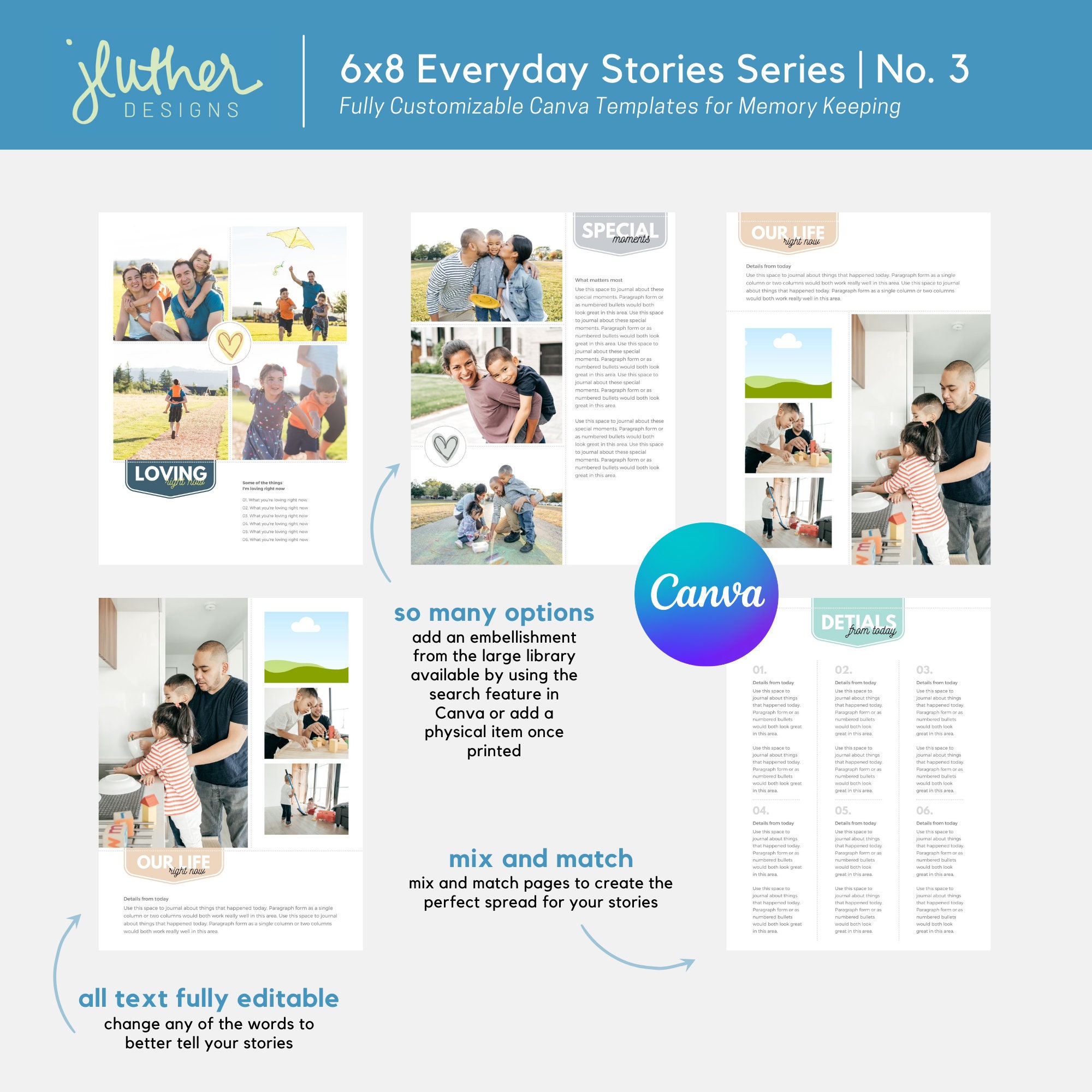 6x8 Everyday Stories | No. 3 - Fully Customizable Canva Templates for ...