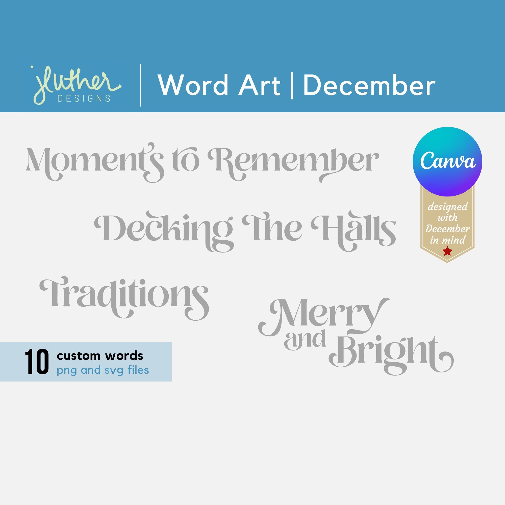 Custom December Word Art - Png and Svg Files for Memory Keeping - Etsy