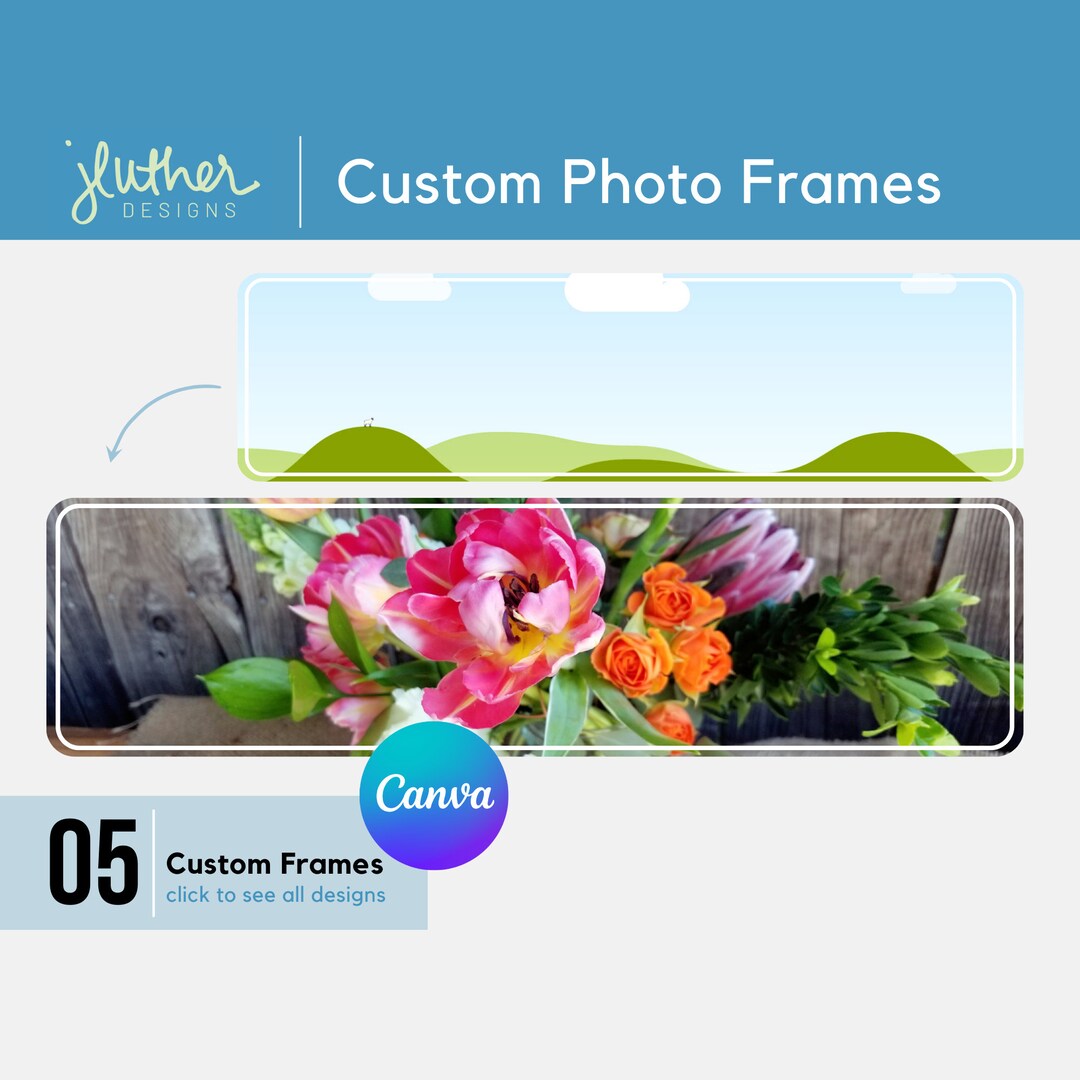 Custom Long Rectangle Label Frames - Canva Frames and Png/svg Files for ...