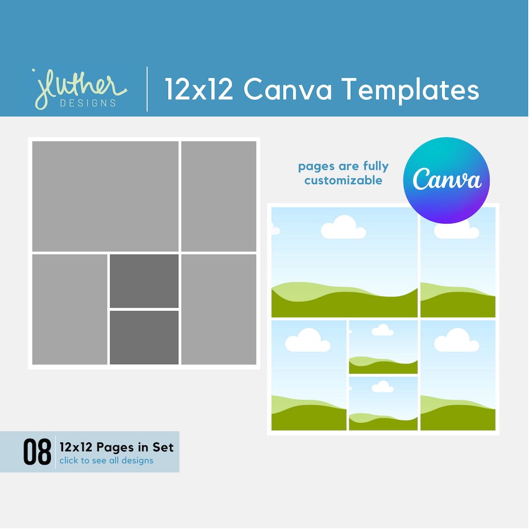 12x12 Grid Design Series | No. 1 - Fully Customizable Canva Templates ...