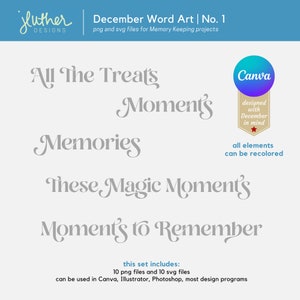 Custom December Word Art - Png and Svg Files for Memory Keeping - Etsy