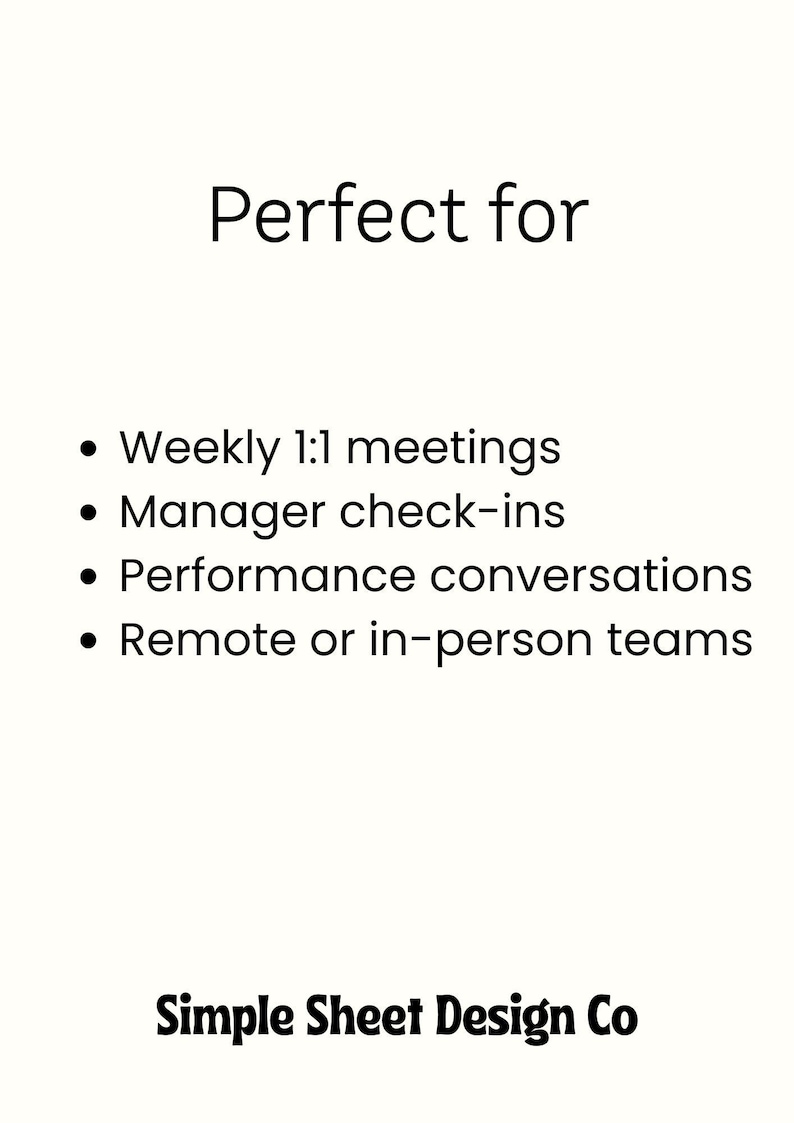 One-on-one Meeting Template | Manager 1:1 Agenda | Employee Check-in ...