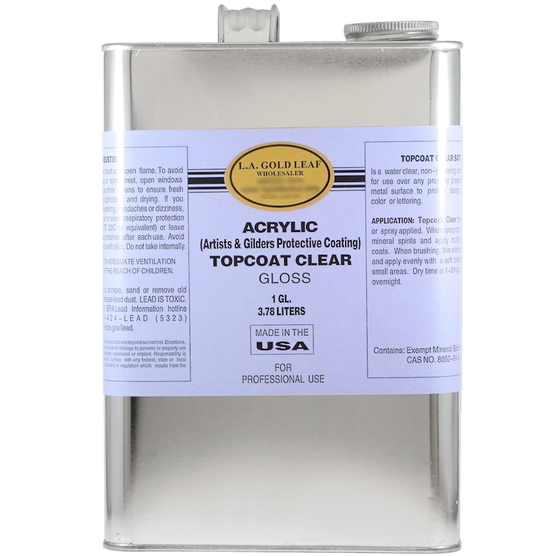L.A. GOLD LEAF - Acrylic Topcoat Gloss - 1gallon - 1quart - 1pint - 1 ...