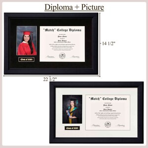 Modern Diploma Frame for 8.5x11 Diploma, Tassel, and Picture W ...