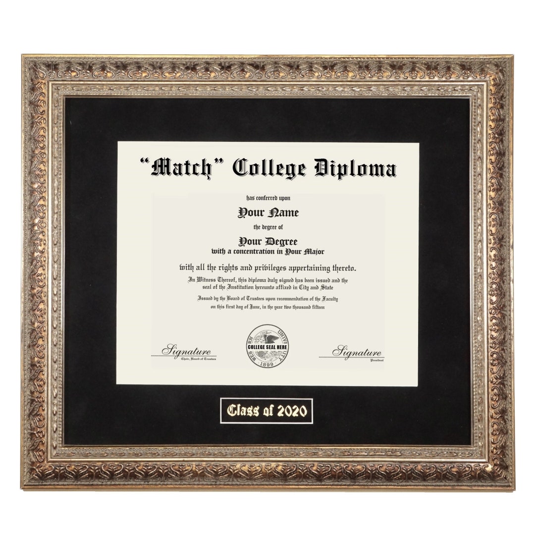 College Diploma Frame (for 8.5" X 11" Diploma) (white/black Mat ...
