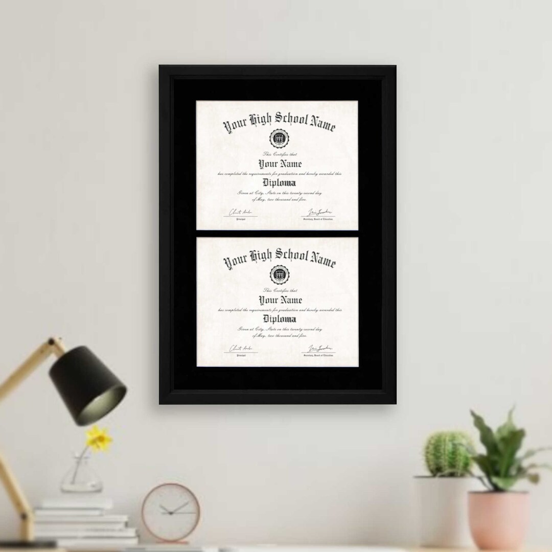 Modern Double Diploma Frame for Two 8.5x11 or 11x14 Diplomas - Double Major - Double Degree ...