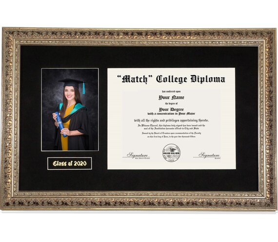 College Diploma Frame diploma Size 8.5 X 11 W/ Photo & - Etsy