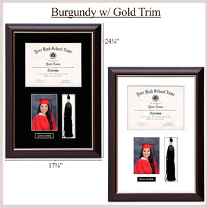 Modern Diploma Frame for 8.5x11 Diploma, Picture (5x7), and Tassel ...
