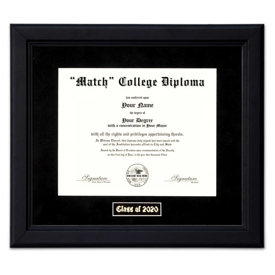 Modern Diploma Frame for 8.5"x11" Document Only - W/ Black or White Mat ...