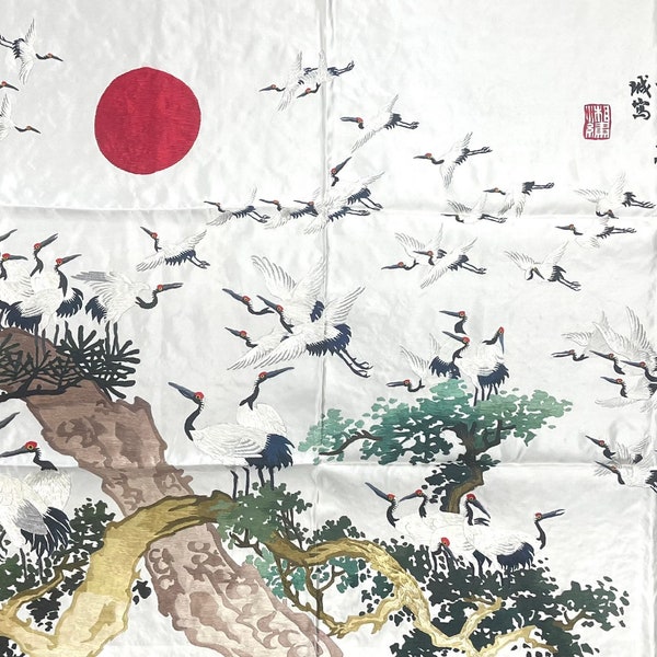 Chinese Cranes Silk Embroidery - Etsy