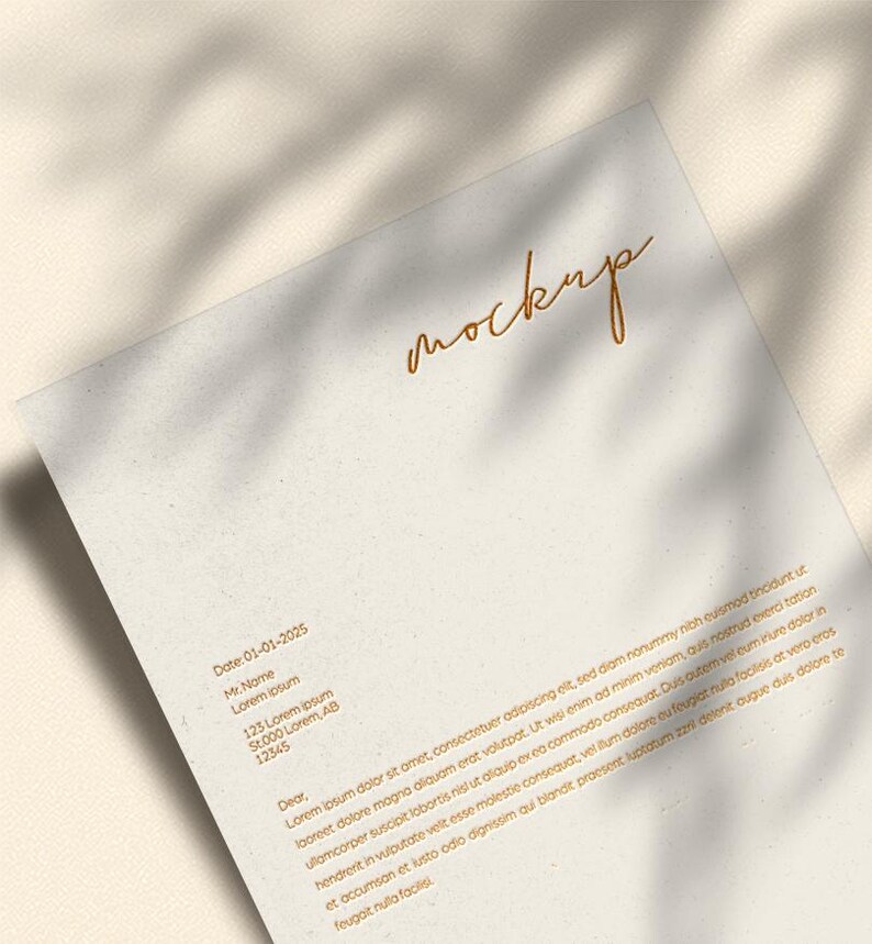 A4 Embossed Letterhead PSD Mockup: Realistic Stationery Branding PSD - Etsy