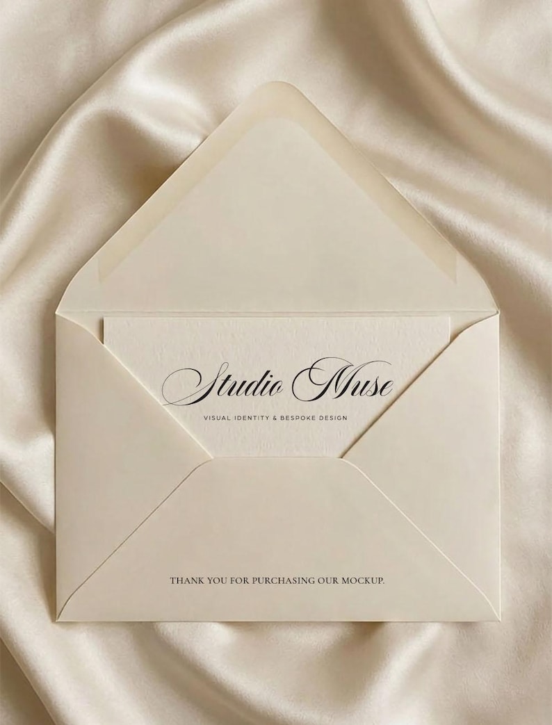 Cream Envelope PSD Mockup | Minimal Stationery, Wedding Invitation ...