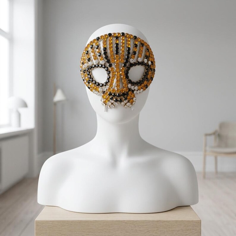 Rhinestone Mask, Masquerade Mask, Venetian Mask, Cosplay Mask, Festival ...