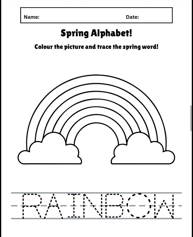 Spring Literacy Worksheets for Kids | Alphabet Tracing & Early Reading ...