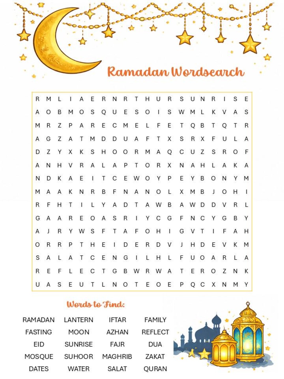 30 Ramadan Printable Activities for Kids - Etsy