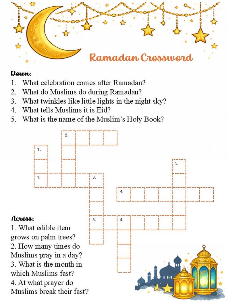 30 Ramadan Printable Activities for Kids - Etsy