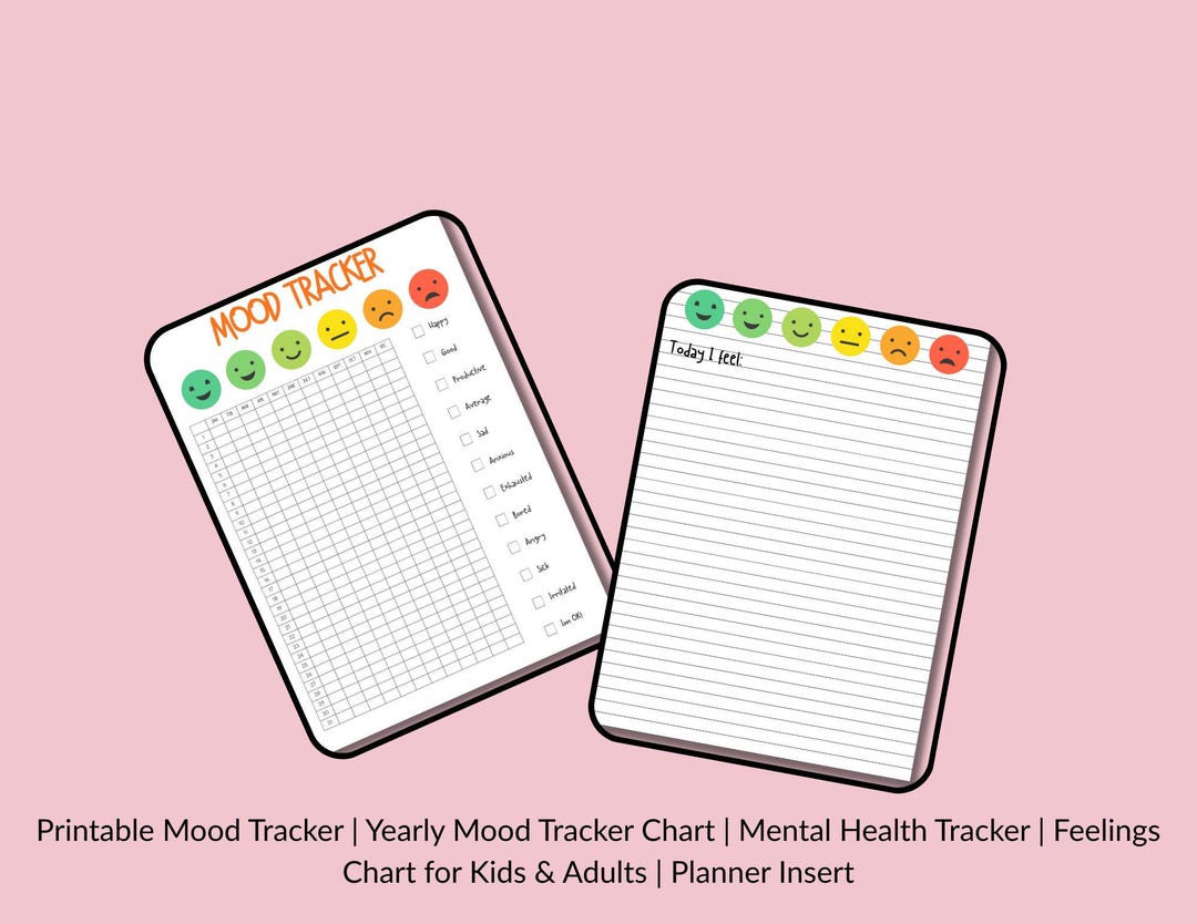 Printable Mood Tracker | Yearly Mood Tracker Chart | Mental Health ...
