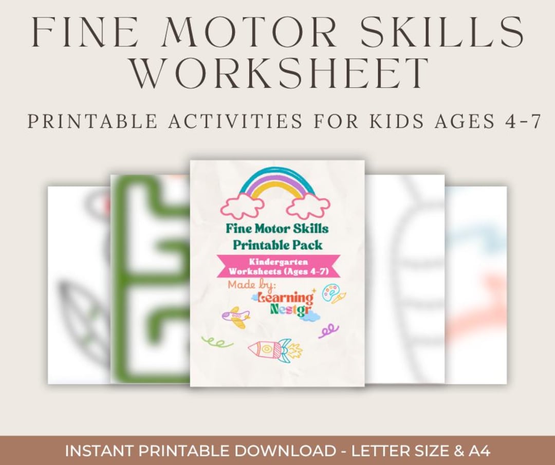 Fine Motor Skills Worksheets for Kids Ages 4-7 • Printable Preschool ...
