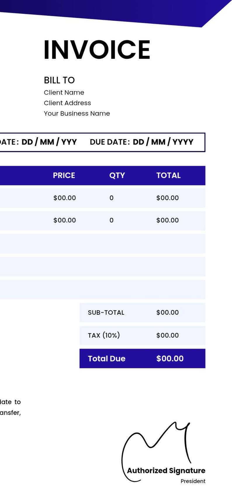 Modern Invoice Template Editable PDF for Small Business - Etsy