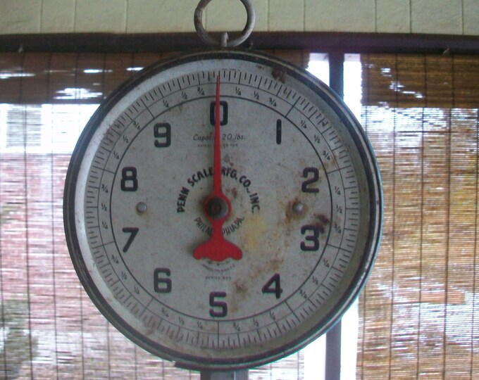 French Country Decor, Vintage Penn Industrial Hanging Scale, Produce ...