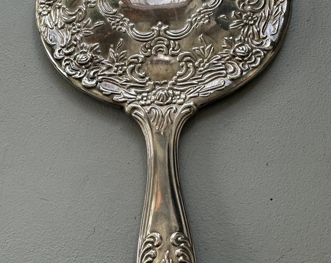 Vintage Silver Plated Mirror - Etsy
