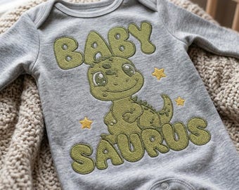 Baby Saurus Embroidery Design, Baby Dinosaur Machine Embroidery, Dino ...