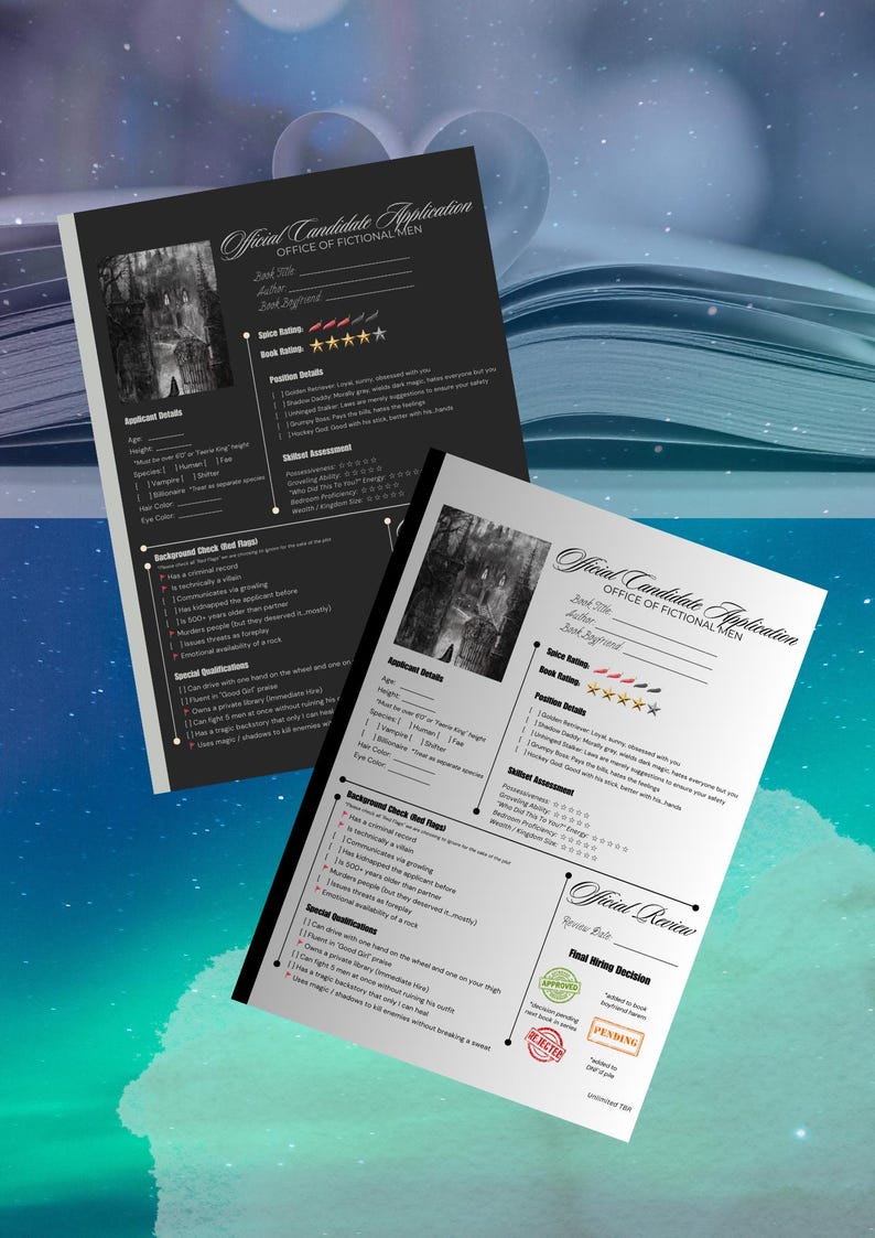 Official Book Boyfriend Application | Digital Reading Journal Insert ...