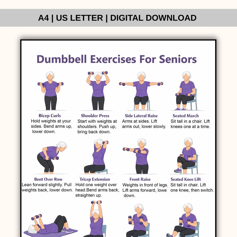Dumbbell Exercises for Seniors – Safe Strength Training at Home - Etsy