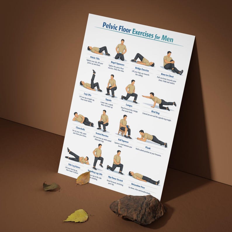 Printable Pelvic Floor Exercises for Men, Pelvic Floor Workout Chart ...