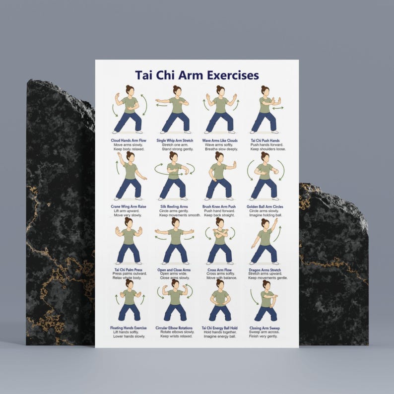 Tai Chi Arm Exercises Printable PDF | Upper Body Tai Chi Workout for ...