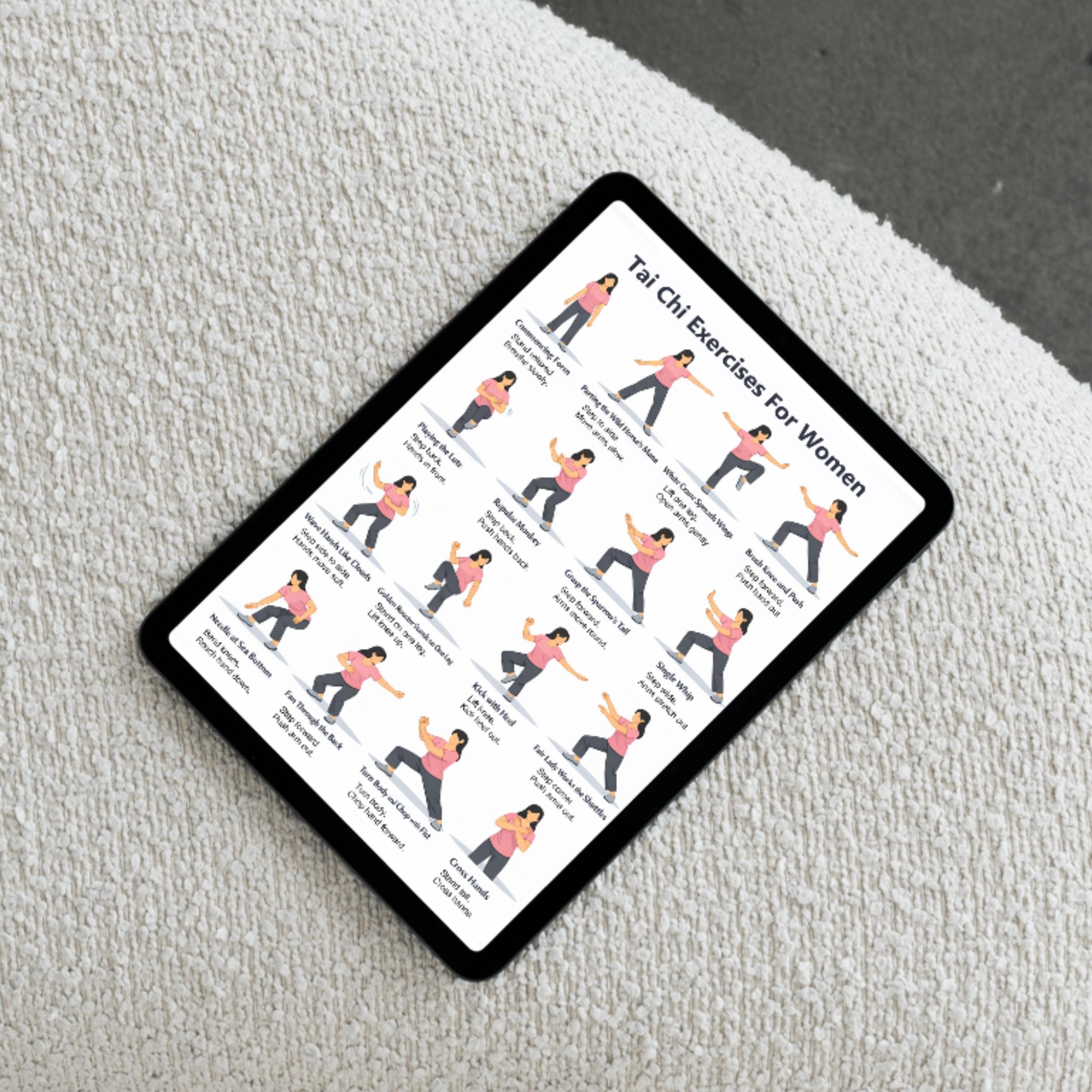 Tai Chi Exercise for Women, Tai Chi Exercise Chart, Printable Exercise ...