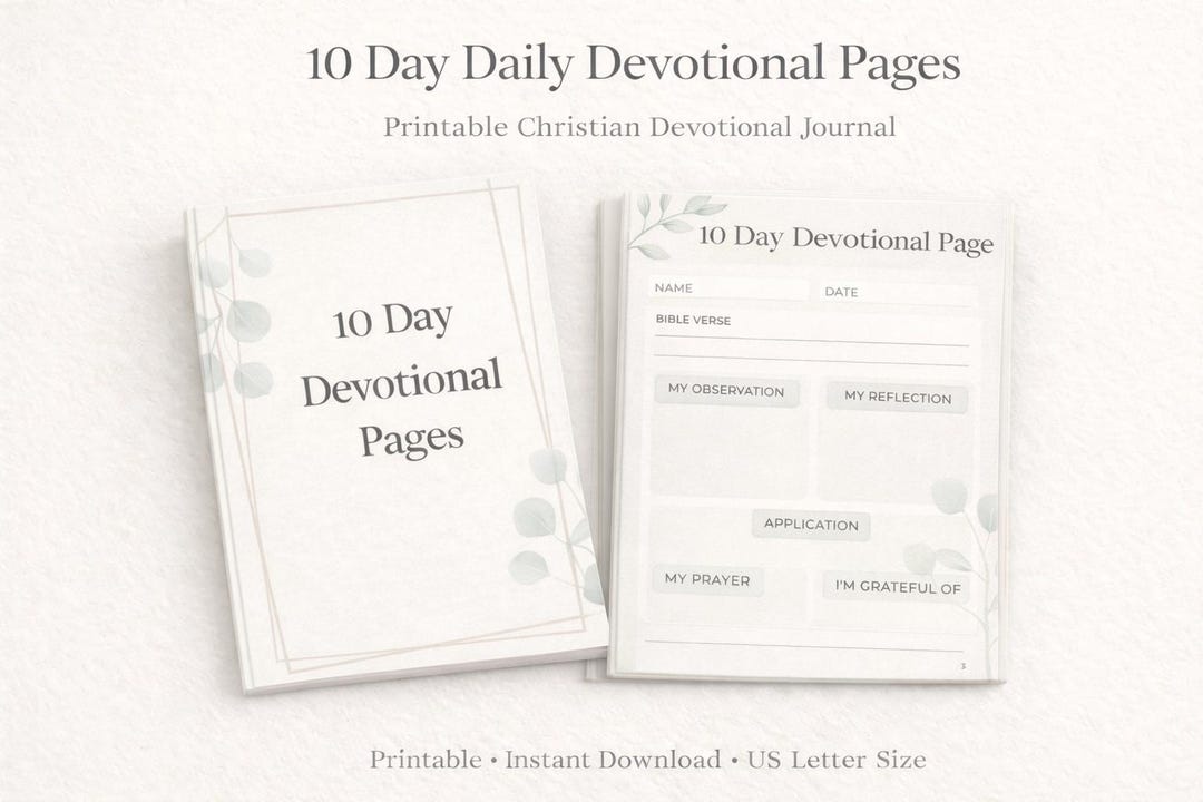 10-day Christian Devotional Journal | Printable Bible Study (PDF ...