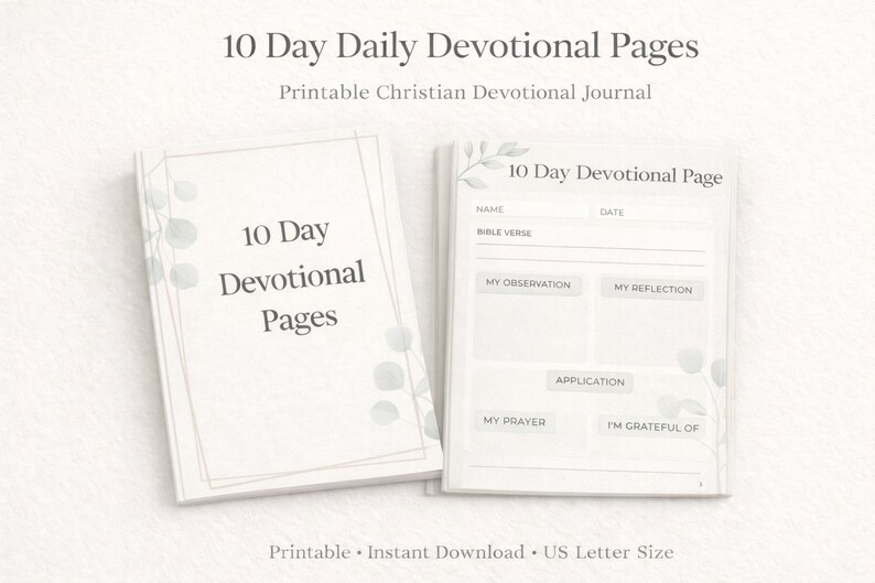10-day Christian Devotional Journal | Printable Bible Study (PDF ...