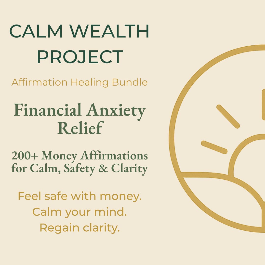 Financial Anxiety Relief Affirmation Bundle | Calm Money Mindset ...